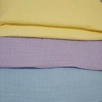 China 100% Cotton Muslin Gauze Fabric 125gsm Double Layer Crinkle for Baby Blanket Pajama for sale