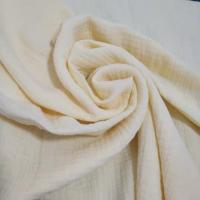 China 100% Cotton Muslin Gauze Fabric 125gsm Double Layer Crinkle for Baby Blanket Pajama for sale