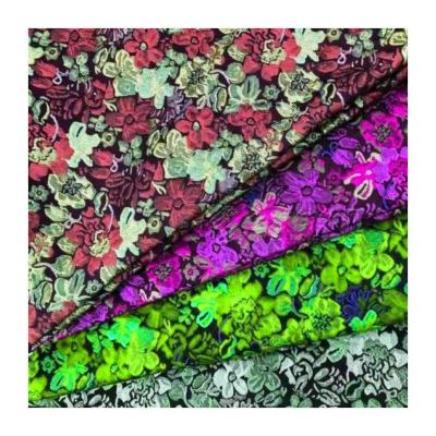 China 100% Polyester Metallic Jacquard Brocade Fabric 280gsm 57/58 Inch Ready Stock Colors for sale