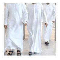 China White Plain Woven Men Arabian Robe Thobe Fabric 57 58 Inch Width 80 110 GSM for sale