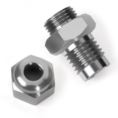 China 316 stainless steel nut joint, high-precision CNC hydraulic adapter, corrosion-resistant threaded joint, OEM customization for sale