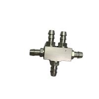 China 304 Stainless Steel Three Way Tee Fitting Precision CNC Machined Barb Hose Connector for Fluid Pipeline for sale
