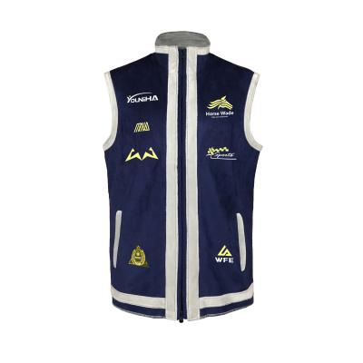 China Custom Logo Embroidery Design Cotton Poly Softshell Unisex Work Vest Jacket With Custom Logo for sale