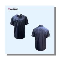 China Summer Unisex Adults Blue Cotton Workwear with Customized Logo Short Sleeve Overalls for sale
