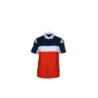 China Custom Printing Short Sleeve Breathable Horse Racing Shirt with Retro Stripes Design for sale