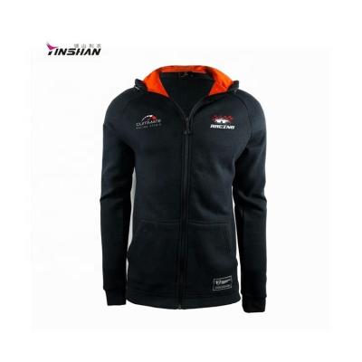 China Custom Design Blank Black Streetwear Oversized Zip Men Stripe Racing Team Men Gym Hoodie for sale