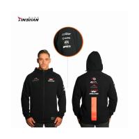 China Custom Design Blank Black Streetwear Oversized Zip Men Stripe Racing Team Men Gym Hoodie for sale
