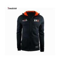 China Custom Design Blank Black Streetwear Oversized Zip Men Stripe Racing Team Men Gym Hoodie for sale