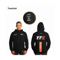 China Custom Design Blank Black Streetwear Oversized Zip Men Stripe Racing Team Men Gym Hoodie for sale