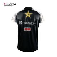 China Custom Logo Printing Shirts for Adults Short Sleeve Breathable Sport in Summer Black for sale