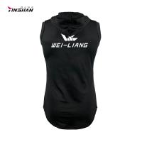 China Custom Logo Hot Muscle Sleeveless Shirt for Unisex Summer Casual Hooded Gym Vest for sale