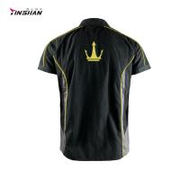 China Men's F1 Car Racing Suit Custom Logo Racing Shirt in Breathable Black Knitted Fabric for sale