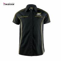 China Men's F1 Car Racing Suit Custom Logo Racing Shirt in Breathable Black Knitted Fabric for sale