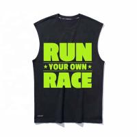 China Custom Own Design Hooded Polyester/Cotton Fabric Sleeveless Vest for Running and Jogging for sale