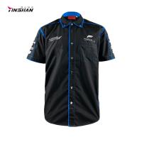 China Unisex Wicking Breathable Polyester Shirt with Custom Logo Printed Black Sportswear for sale