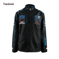 China Unisex Custom Logo Design Black Polyester Casual Sports Racing Men's Jacket For Racing for sale