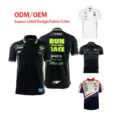 China Wicking Breathable Custom Design Pit Crew Team Motorcycle Polo Shirt for sale