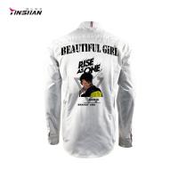 China Polyester Custom Teamwear Printed Cycling Long-sleeved Shirts in White for sale