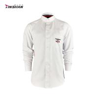 China Polyester Custom Teamwear Printed Cycling Long-sleeved Shirts in White for sale