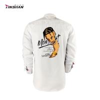 China Polyester Custom Teamwear Printed Cycling Long-sleeved Shirts in White for sale
