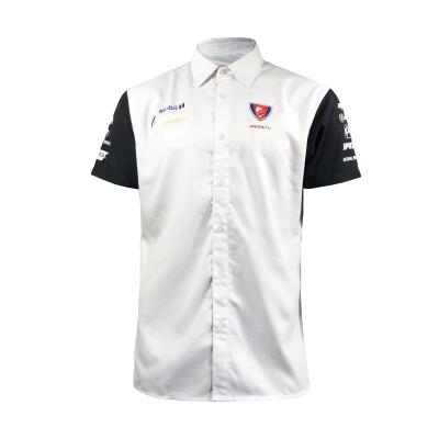 China Custom Printed Logo and Teamwear Design Black Racing Shirts for Adults in 100% Polyester for sale