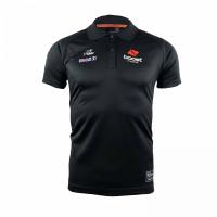China Adults Black Custom Embroidery Polo Shirts for Teamwear and Sports Racing for sale