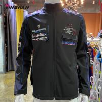 China Customized Printing Methods Riding Clothing for Men Poly Cotton Softshell Race Car Jacket for sale