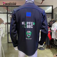 China Customized Printing Methods Riding Clothing for Men Poly Cotton Softshell Race Car Jacket for sale