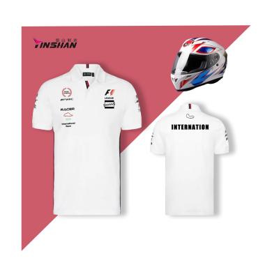 China 100% Polyester Race Sublimation Motorcycle Racing Crew Shirts Custom Printing Options for sale