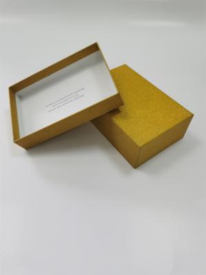 China Aseptic Small Custom Packaging Boxes Embossed Square Golden Colors for sale