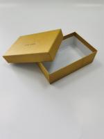 China Aseptic Small Custom Packaging Boxes Embossed Square Golden Colors for sale