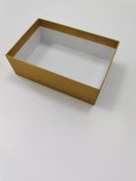 China Aseptic Small Custom Packaging Boxes Embossed Square Golden Colors for sale
