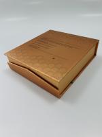 China Golden Custom Embossed Boxes Aseptic Flat Pack Cardboard Boxes Degradable for sale