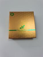 China Golden Custom Embossed Boxes Aseptic Flat Pack Cardboard Boxes Degradable for sale