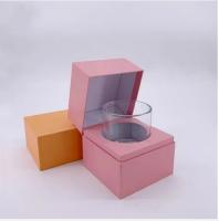 China Rigid Cardboard Candle Packaging Box Vanishing Pink Printing FSC for sale