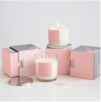 China Rigid Cardboard Candle Packaging Box Vanishing Pink Printing FSC for sale