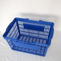 China Colourful Plastic Supermarket Shopping Basket Double Handles for sale