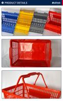 China Colourful Plastic Supermarket Shopping Basket Double Handles for sale
