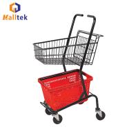 China Double Layers Supermarket Shopping Trolley For Grocery 100KG Loading for sale
