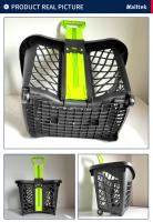 China Large Capacity Supermarket Telescopic Handle Plastic Shopping Baskets With 4 Wheels for sale