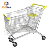 China 240L European Metal Shopping Trolley Cart For Supermarket 140KGS Load for sale