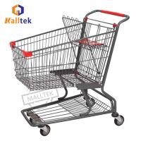 China 180L Heavy Duty American Supermarket Shopping Trolley Cart Customized 150KGS Load for sale
