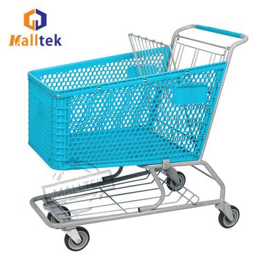 China 180L Half Plastic Supermarket Trolley Customizable Colour Logo for sale