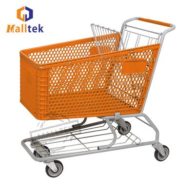 China 100L - 200L Half Plastic Supermarket Trolley Customizable Colour Logo for sale