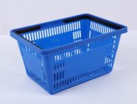 China Stackable Grocery Hand Baskets 21L Plastic Carry Basket With Handle for sale