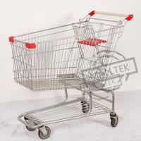 China 140kgs American Style Retail Shopping Trolleys Flat Tube Foot For Supermarket for sale