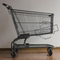 China 140kgs American Style Retail Shopping Trolleys Flat Tube Foot For Supermarket for sale