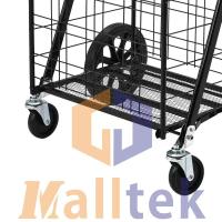 China EVA Wheel Steel Folding Supermarket Trolley Cart Q235 Steel For Shopping for sale