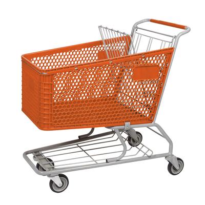 China 165L Half Plastic Supermarket Shopping Trolley For Customised Colours for sale