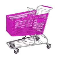 China 165L Half Plastic Supermarket Shopping Trolley For Customised Colours for sale